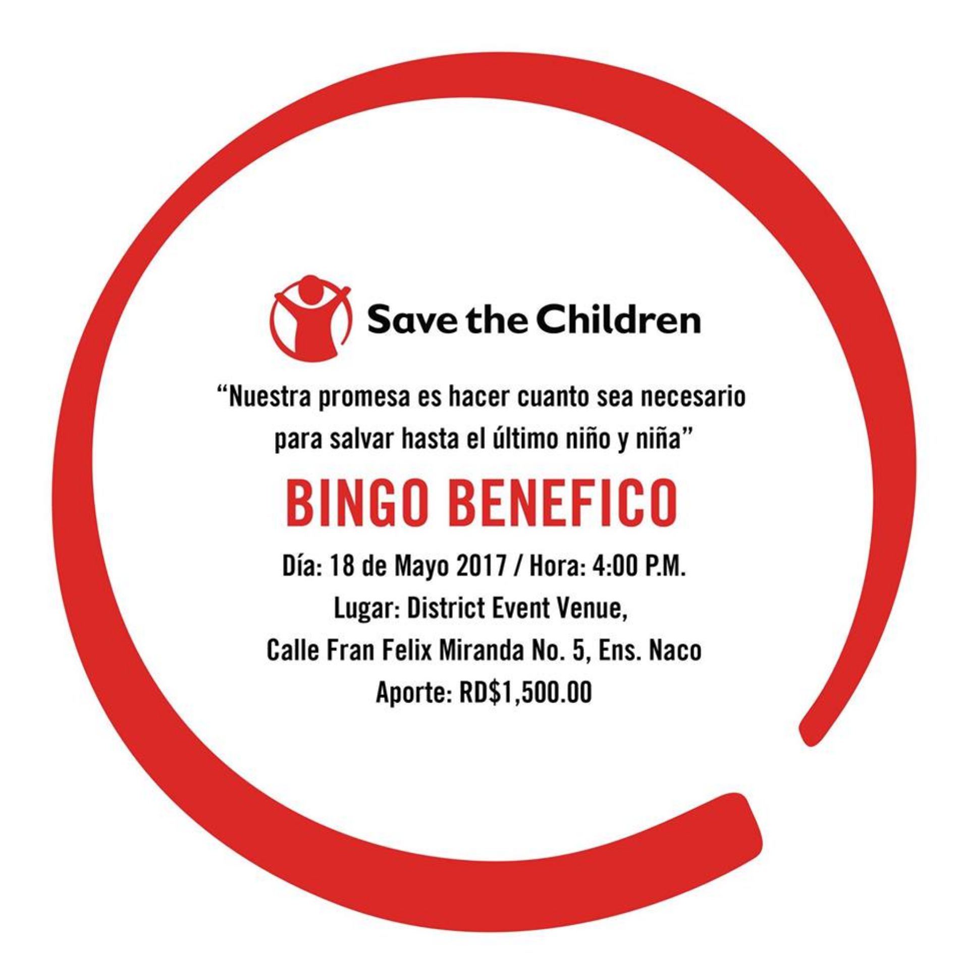 Bingo Benefico - Save the Children Dominicana - DominicanaSolidaria.org